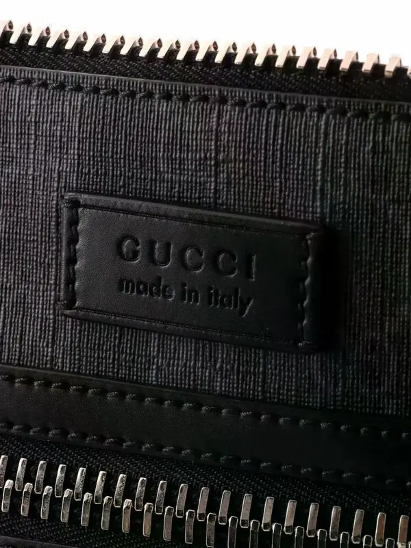 Gucci Web Strap Front Zip Messenger Bag Gg Coated Canvas Small Crossbody Bag