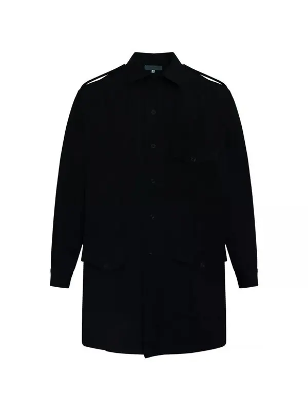 Yohji Yamamoto Pinstripe-pattern Epaulette Coat