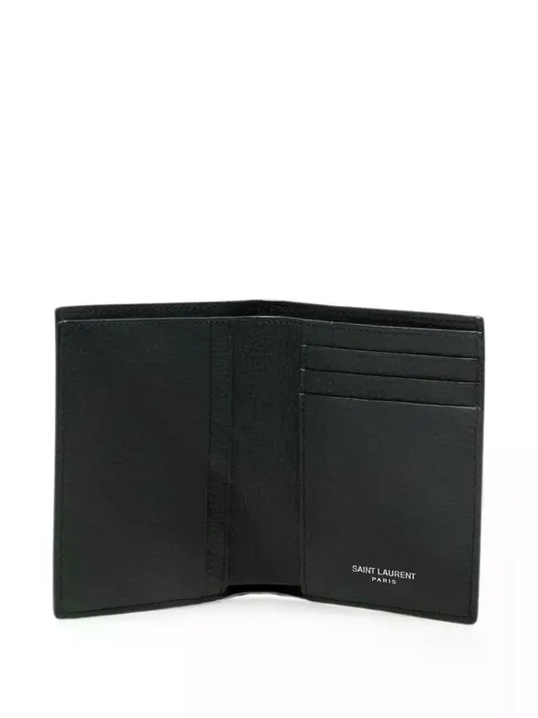 Saint Laurent Tiny Cassandre Credit Card Wallet In Grained Leather