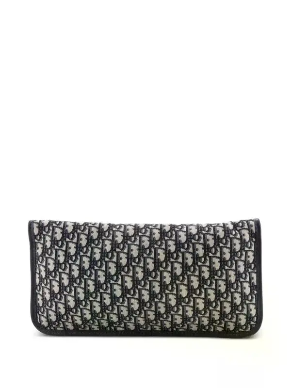 Dior Fold Over Oblique Canvas Clutch Bag