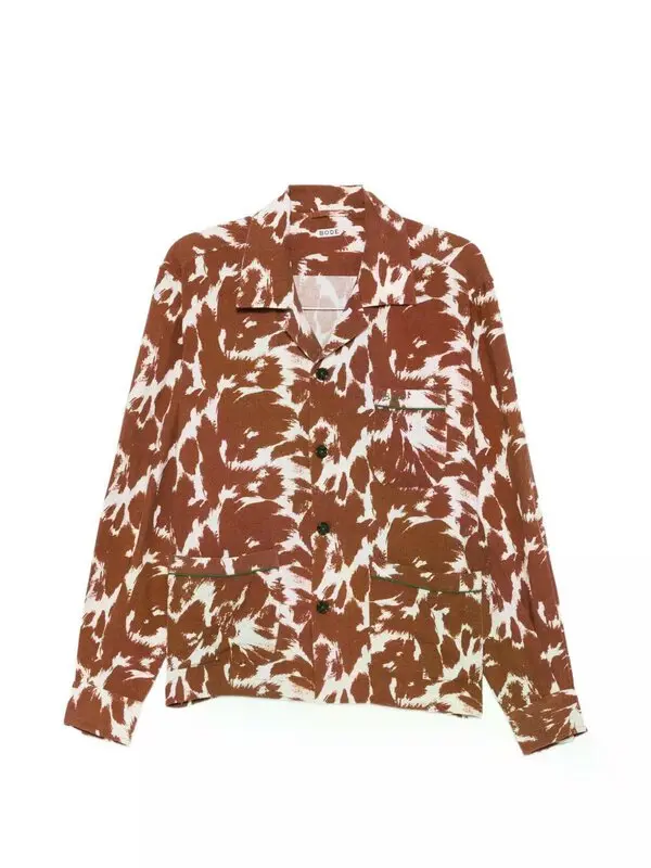 BODE Cow-print Flannel Shirt