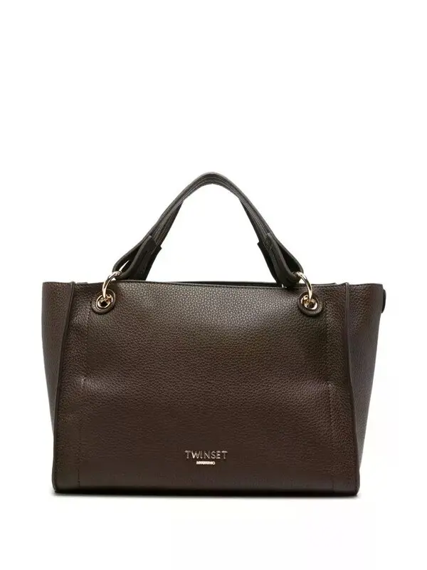 TWINSET Grained-effect Logo-lettering Tote Bag