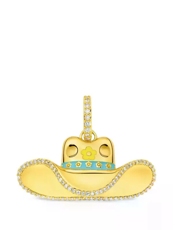 BUDDHA MAMA Cowgirl Diamond Hat Pendant - Gold