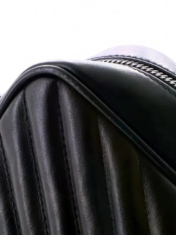 Saint Laurent Lou Camera Bag Matelasse Chevron Leather Small Crossbody Bag - Black