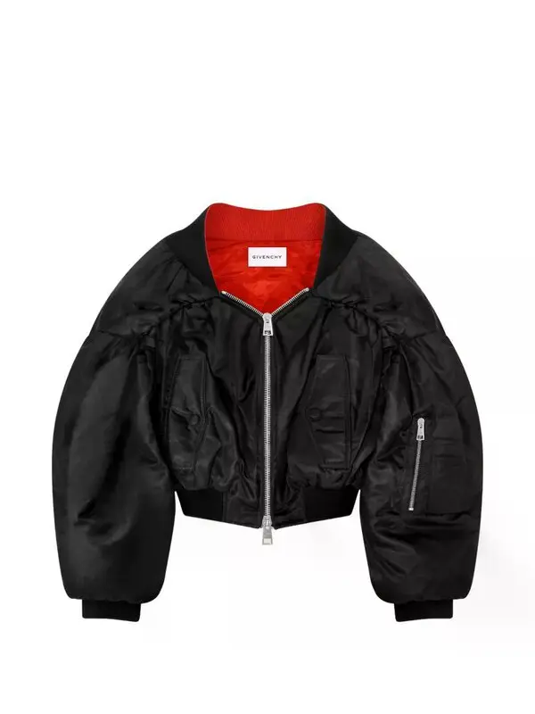 Givenchy Off-the-shoulder Cropped Bomber Jacket