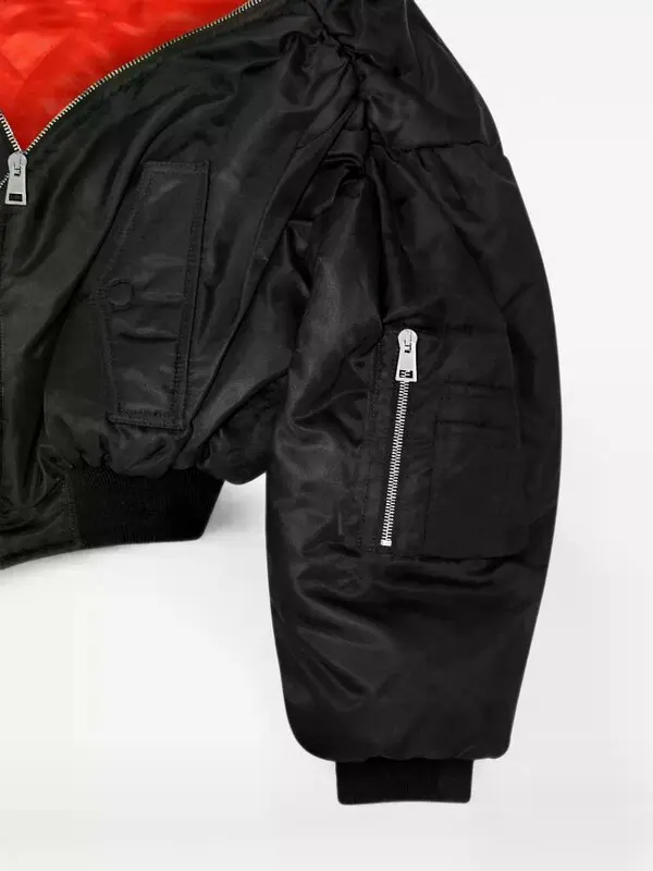 Givenchy Off-the-shoulder Cropped Bomber Jacket