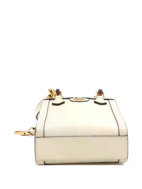 Gucci Vertical Diana Nm Bamboo Handle Tote Leather Mini Satchel