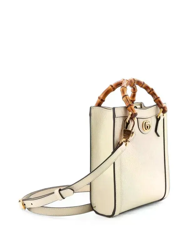 Gucci Vertical Diana Nm Bamboo Handle Tote Leather Mini Satchel