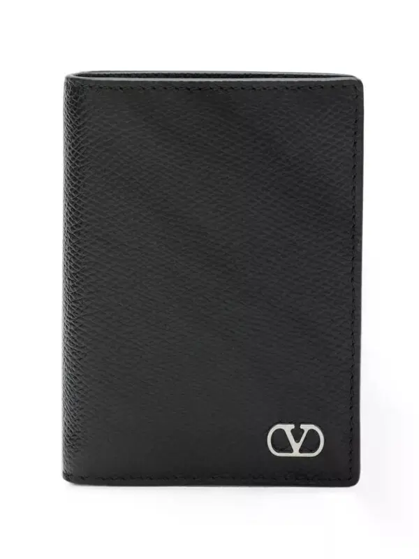 Valentino Garavani Vlogo Signature Grained-leather Card Holder - Black