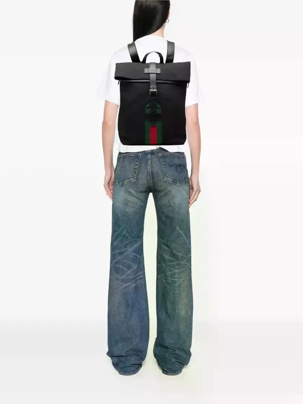 Gucci 2000-2015 Canvas Techno Web Fold Over Backpack
