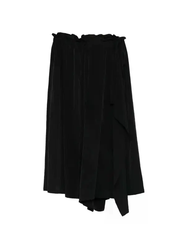 Y’s Asymmetric Draped Skirt - Black