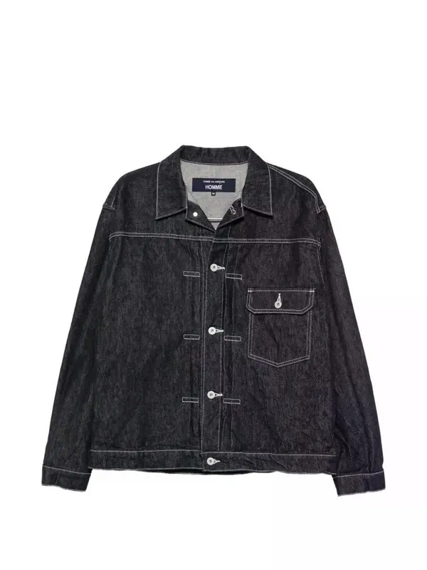 Comme Des Garçons Contrast-stitch Denim Jacket - Blue