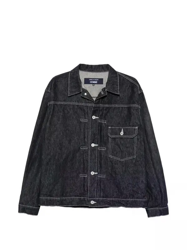 Comme Des Garçons Contrast-stitch Denim Jacket - Blue