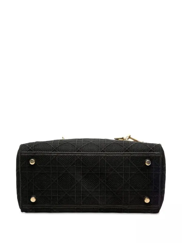 Dior 2020 Medium Embroidered Canvas Cannage Lady D Lite Satchel