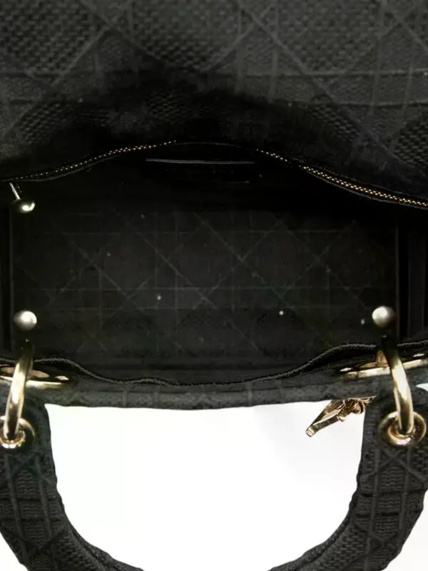 Dior 2020 Medium Embroidered Canvas Cannage Lady D Lite Satchel