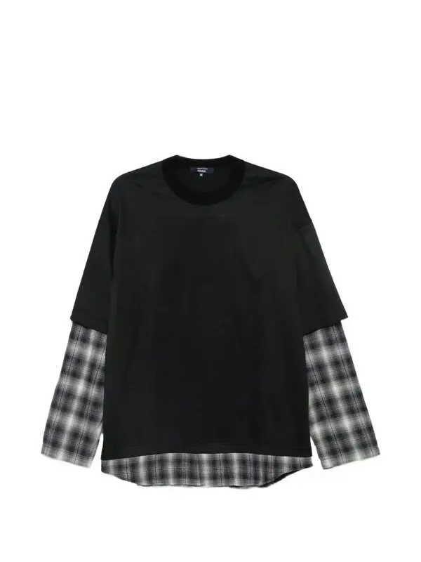 Comme Des Garçons Double-layer Check-print T-shirt