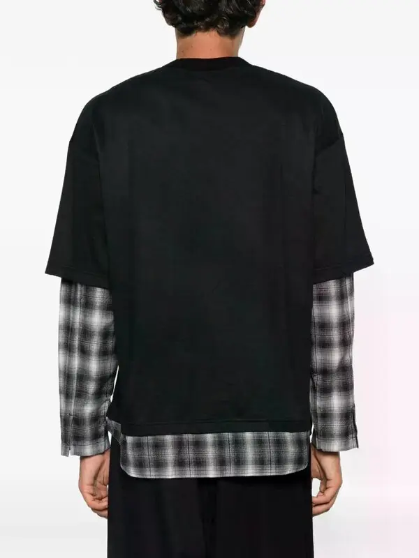 Comme Des Garçons Double-layer Check-print T-shirt