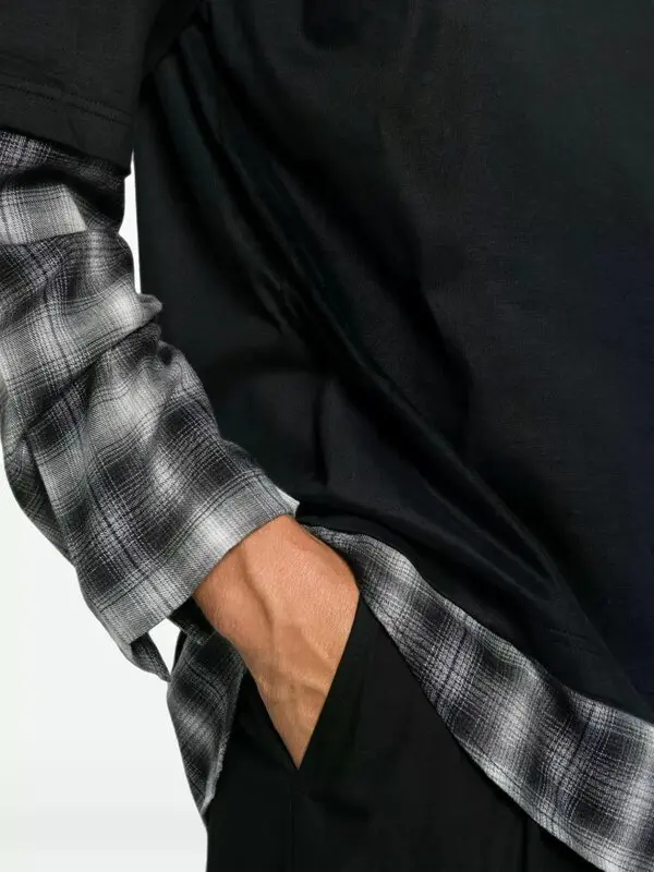 Comme Des Garçons Double-layer Check-print T-shirt