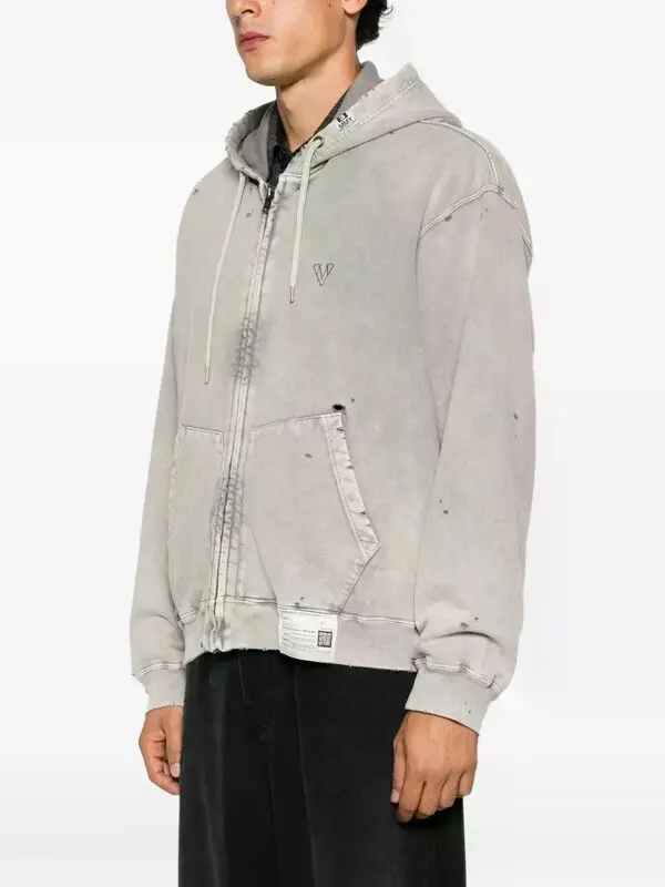Mihara Yasuhiro Distressed-effect Zip-up Hoodie