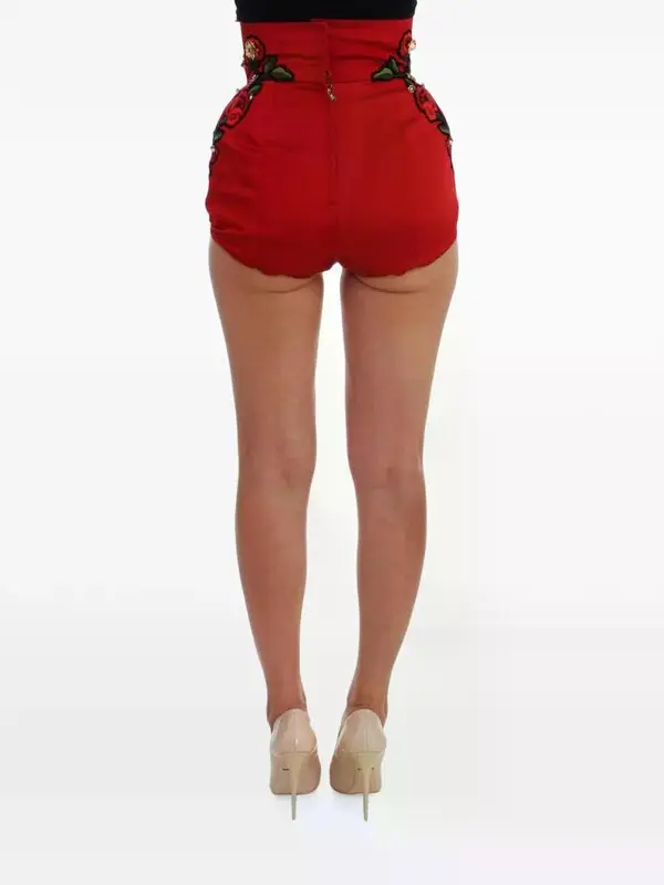 Dolce & Gabbana Floral-embroidered Mini Shorts