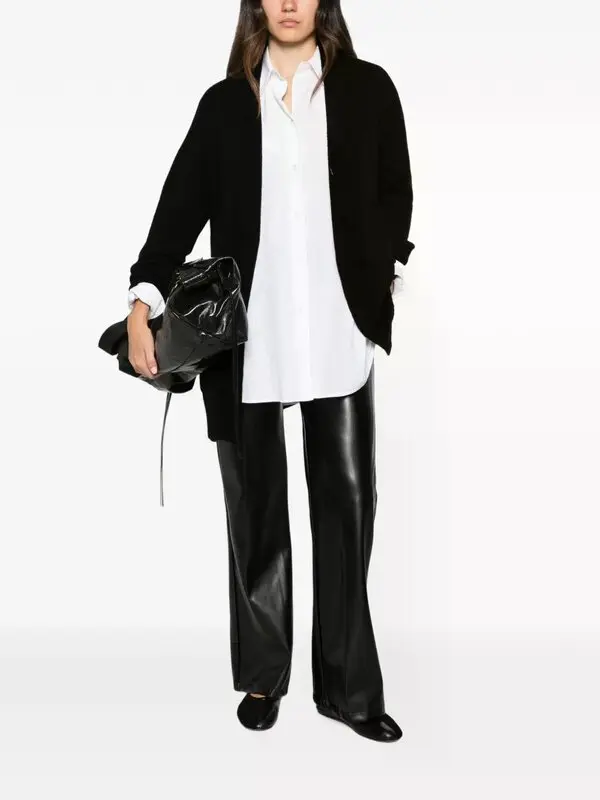 VELA SHOP Open-front Patch-pocket Cardigan
