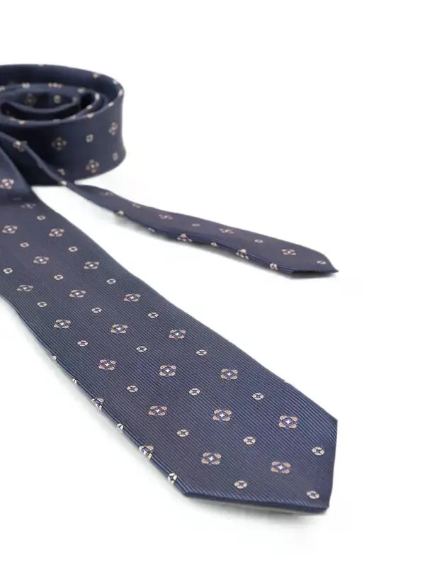 Saint Laurent Tie In Silk Jacquard - Blue