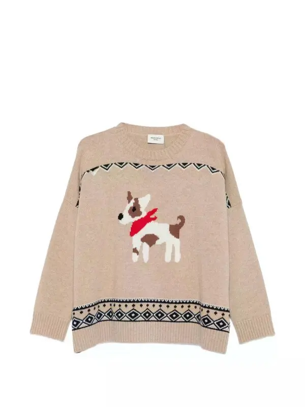 Max Mara Pavidi Intarsia-knit Crew-neck Sweater - Neutrals