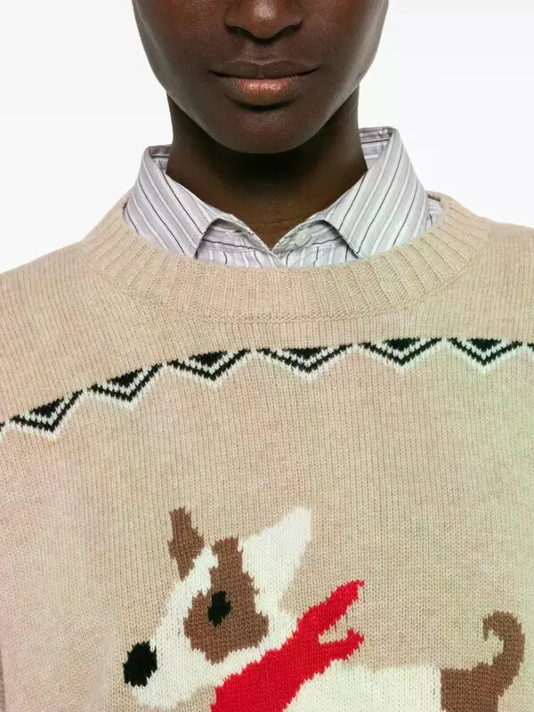 Max Mara Pavidi Intarsia-knit Crew-neck Sweater - Neutrals