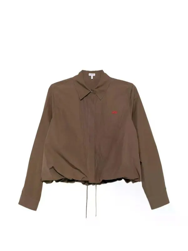 Loewe Logo-embroidered Elasticated Shirt - Brown
