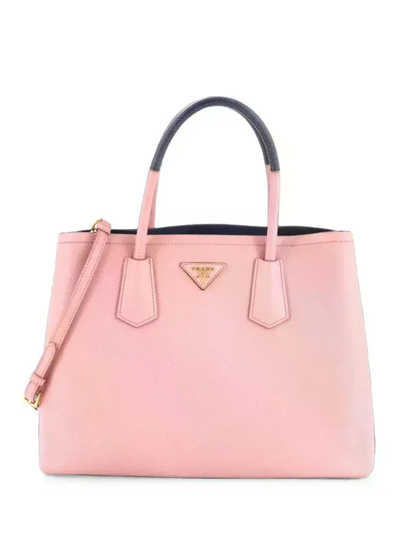 Prada Cuir Double Saffiano Leather Medium Tote Bag - Pink