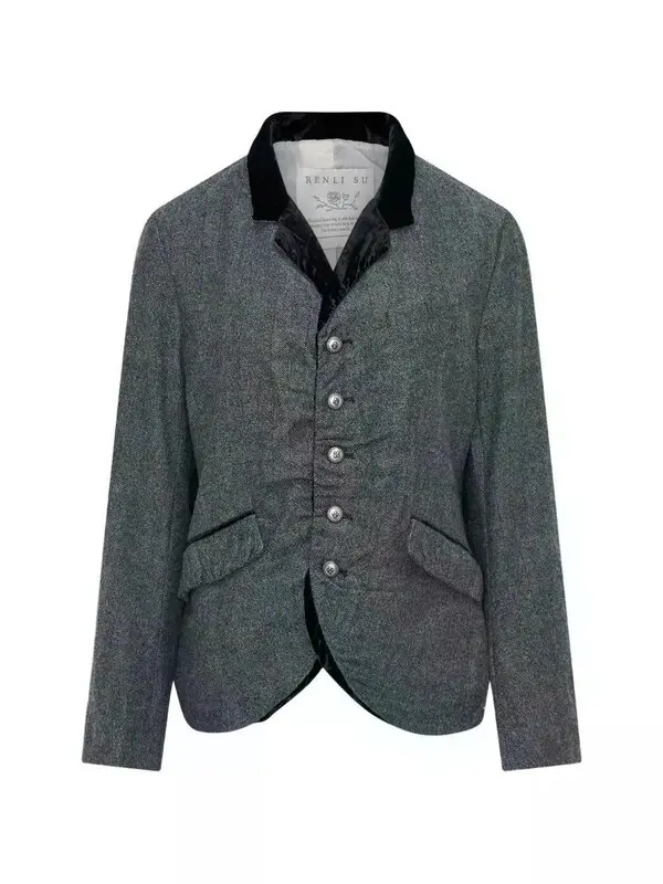 RENLI SU Herringbone-weave Blazer
