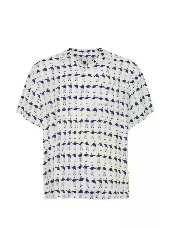 VOWELS Graphic-print Short-sleeved Shirt - White