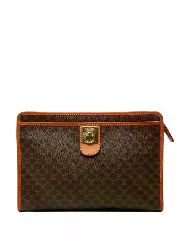 Celine 2012 Macadam Coated Canvas Clutch Bag