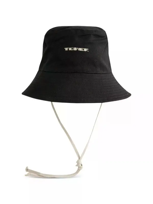 Rick Owens Gilligan Embroidered Bucket Hat - Black