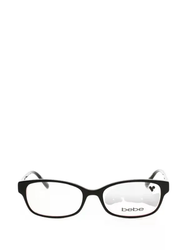 Bebe Floral-print Rectangle-frame Glasses - Black