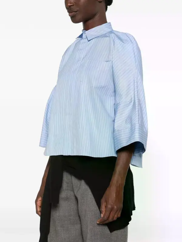 Sacai Vertical-stripe Flared-sleeve Shirt
