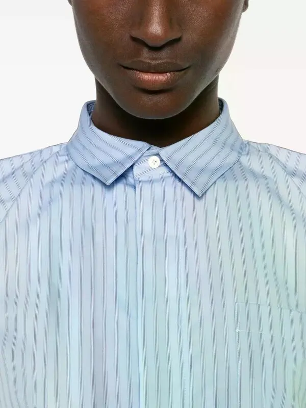 Sacai Vertical-stripe Flared-sleeve Shirt
