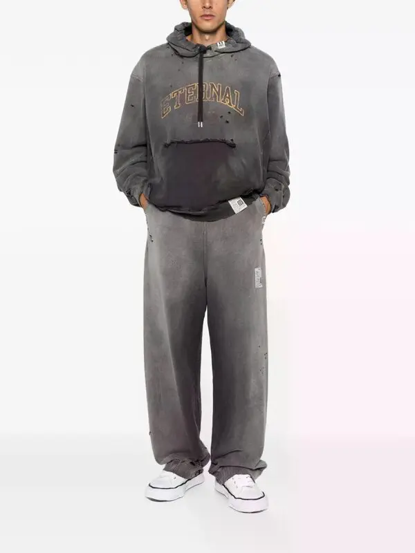 Mihara Yasuhiro Distressed-effect Logo-print Hoodie