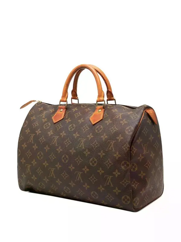 LOUIS VUITTON 1992 Monogram Speedy 35 Boston Bag - Brown