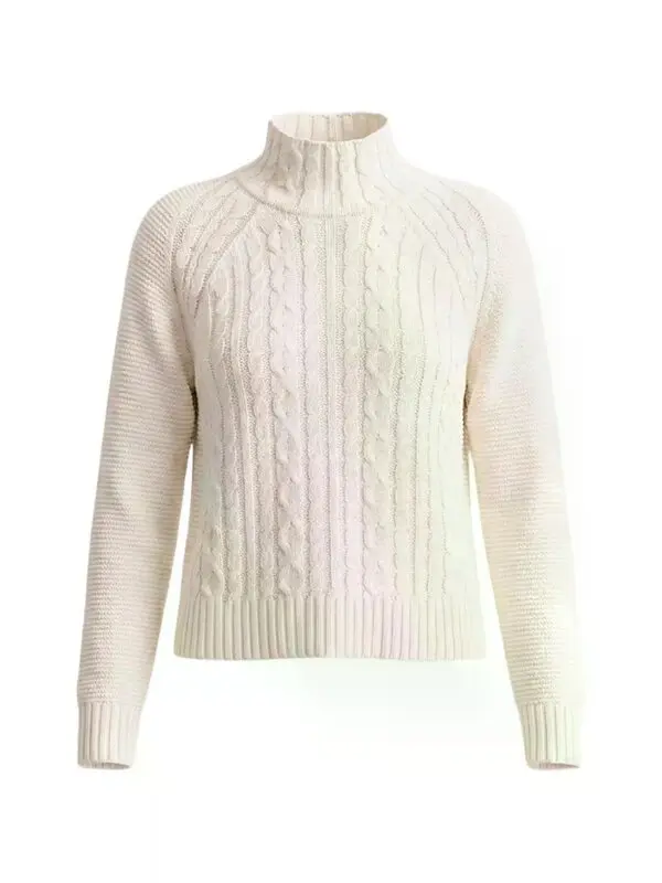 GRAN SASSO Cable-knit Raglan-sleeve Sweater - Neutrals