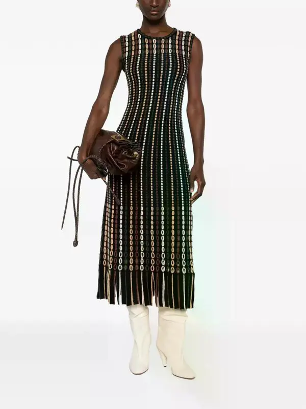 Ulla Johnson Amina Geometric-pattern Fringed Midi Dress