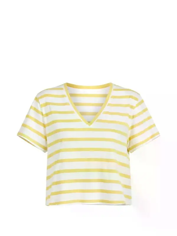 ASKK NY Striped Shrunken V-neck T-shirt