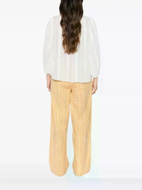 MAISON123 Broderie-anglaise V-neck Blouse
