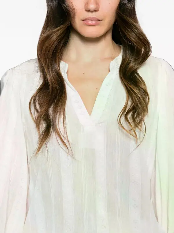 MAISON123 Broderie-anglaise V-neck Blouse