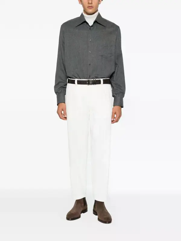 Brunello Cucinelli Herringbone-pattern Chest-pocket Shirt