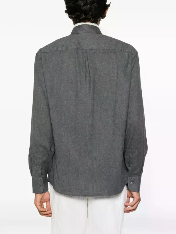 Brunello Cucinelli Herringbone-pattern Chest-pocket Shirt