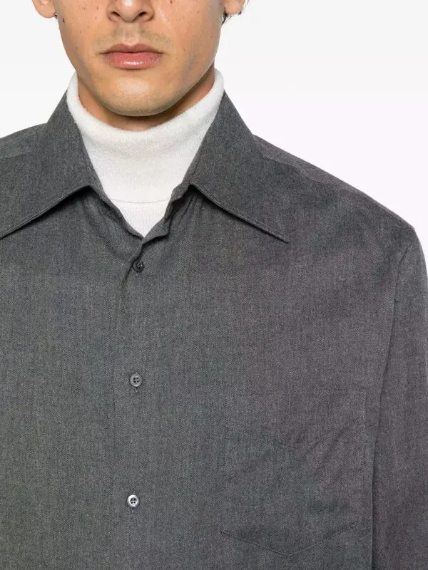 Brunello Cucinelli Herringbone-pattern Chest-pocket Shirt
