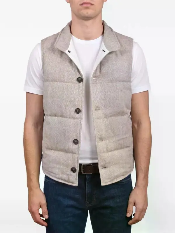 Brunello Cucinelli Herringbone-pattern Gilet