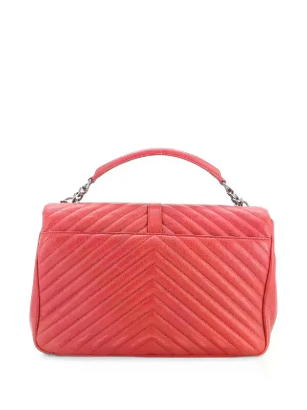 Saint Laurent Classic Monogram College Bag Matelasse Chevron Leather Large Shoulder Bag