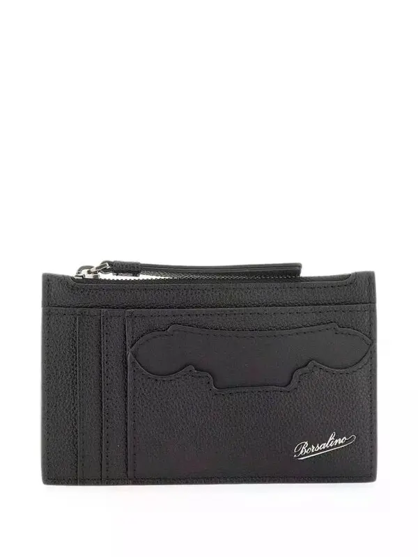 Borsalino Logo-embossed Card Holder - Black